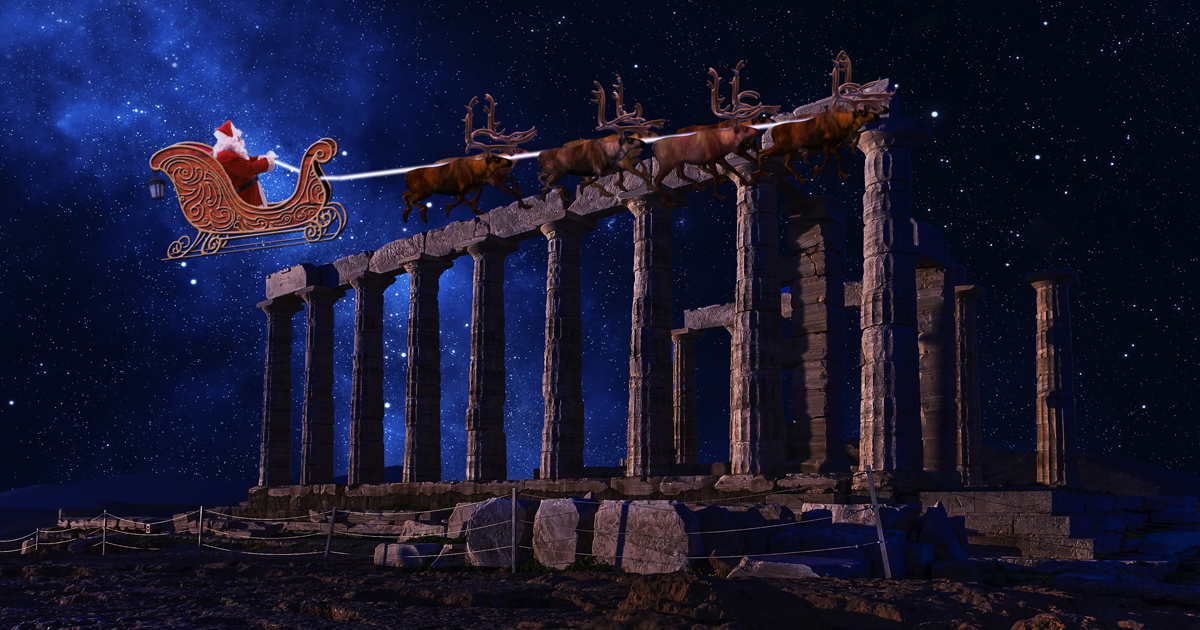 Temple of Poseidon, Greece - Santa Claus Tracker with I Spot Santa's ...